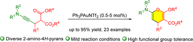 Efficient syntheses of 2-amino-4H-pyrans via gold-catalyzed cyclization ...