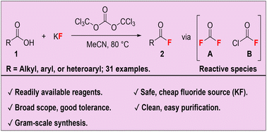 Triphosgene/KF-mediated acyl fluoride synthesis via in situ fluoro ...