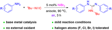 A nickel-catalyzed isocyanide insertion reaction with aromatic amines ...