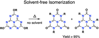 Solvent-free isomerization of trialkoxy-heptazine derivatives featuring ...