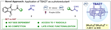 Beyond HAT: harnessing TBADT for photocatalyzed Giese-type C(sp3)–C(sp3 ...