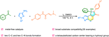 I2-DMSO mediated multi-component cascade cyclization to construct ...