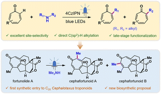 Visible-light-mediated site-selective C(sp2)–H alkylation of tropones ...