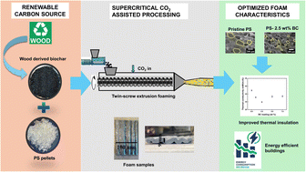 Supercritical CO2-foamed polystyrene composites containing wood-derived ...
