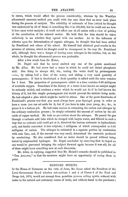 Reduced spirits - Analyst (RSC Publishing)