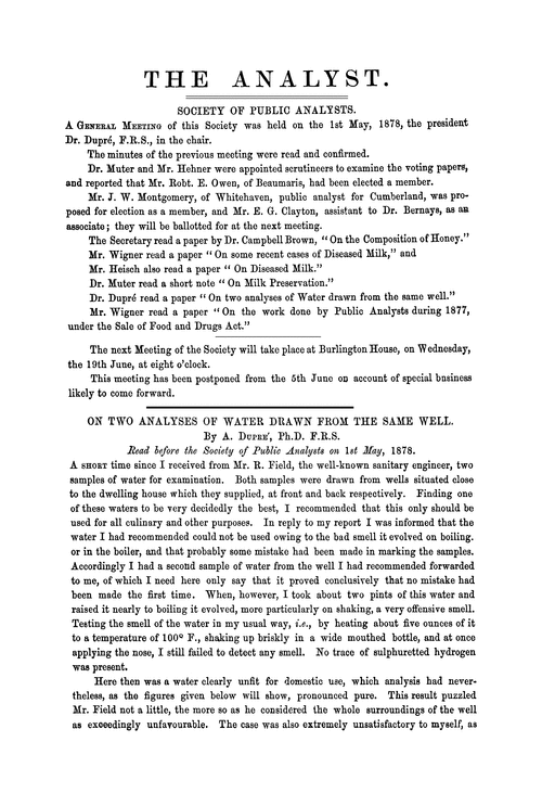 Society of Public Analysts - Analyst (RSC Publishing)