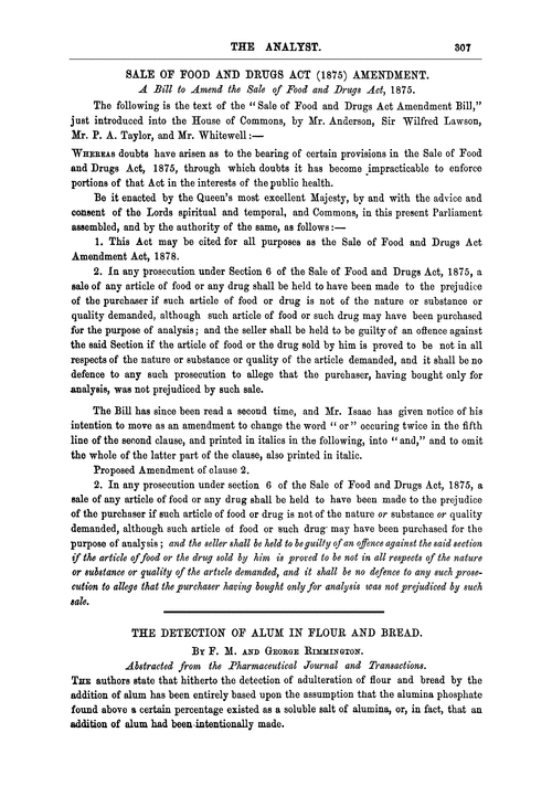 The detection of alum in flour and bread - Analyst (RSC Publishing)