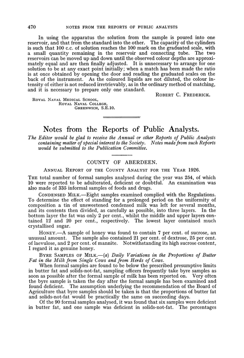 Notes from the Reports of Public Analysts - Analyst (RSC Publishing)