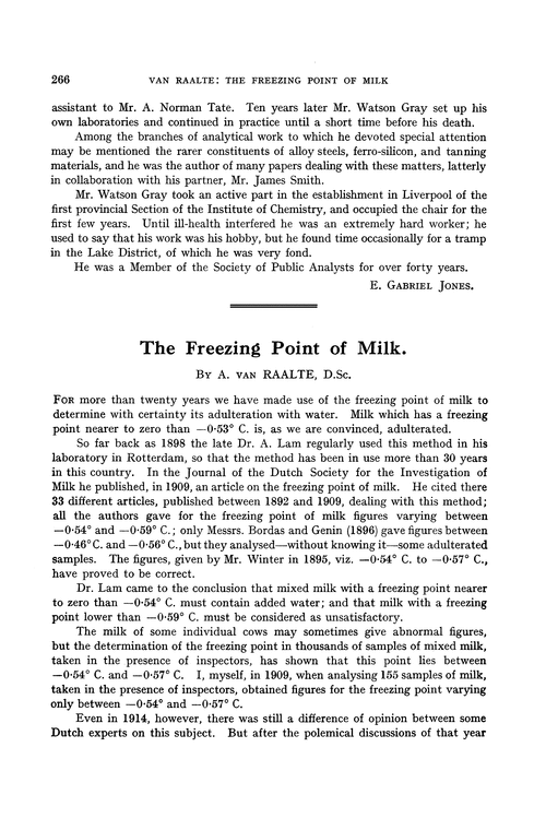 The freezing point of milk - Analyst (RSC Publishing)