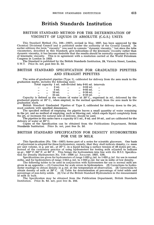 British Standards Institution - Analyst (RSC Publishing)