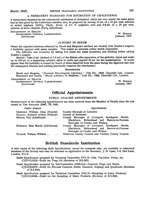 British Standards Institution - Analyst (RSC Publishing)