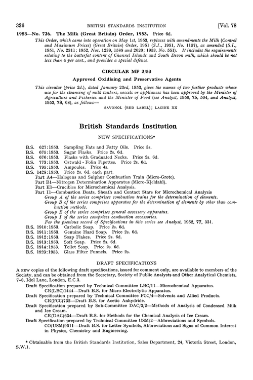 British Standards Institution - Analyst (RSC Publishing)