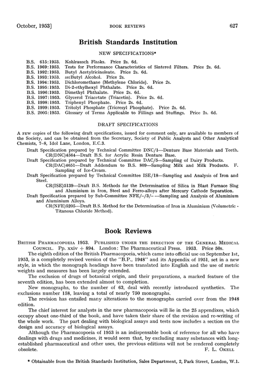 British Standards Institution - Analyst (RSC Publishing)