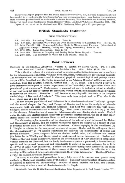 British Standards Institution. New specifications - Analyst (RSC ...