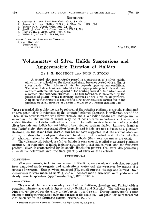 Voltammetry of silver halide suspensions and amperometric titration of ...