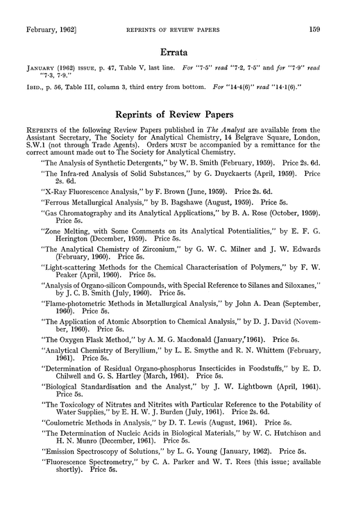 Reprints of review papers - Analyst (RSC Publishing)