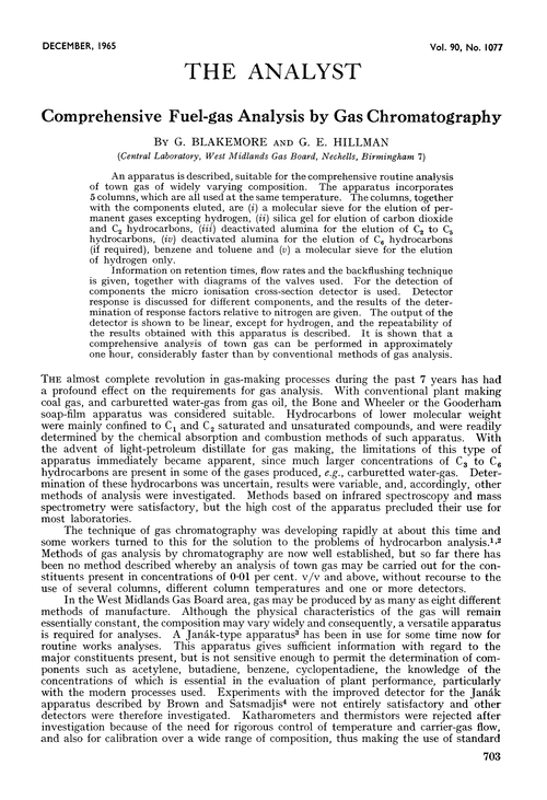 Comprehensive fuel-gas analysis by gas chromatography - Analyst (RSC ...