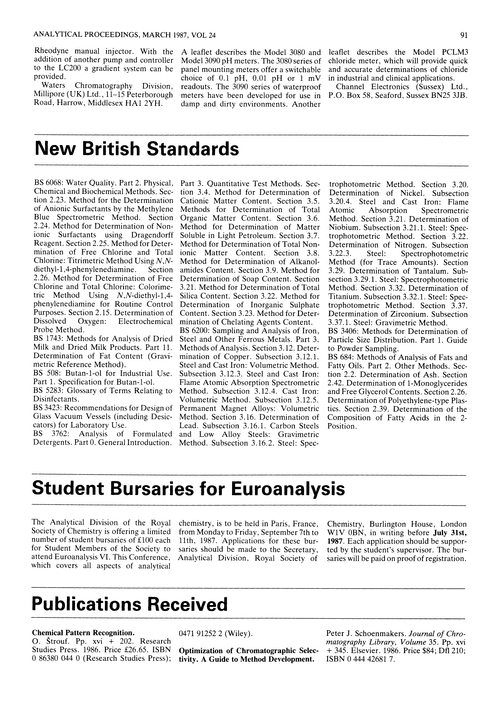 New British Standards - Analytical Proceedings (RSC Publishing)