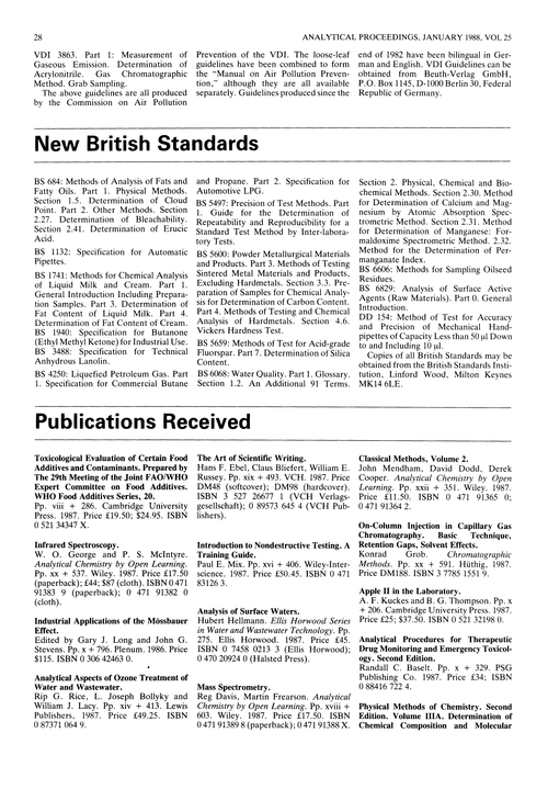 New British Standards - Analytical Proceedings (RSC Publishing)