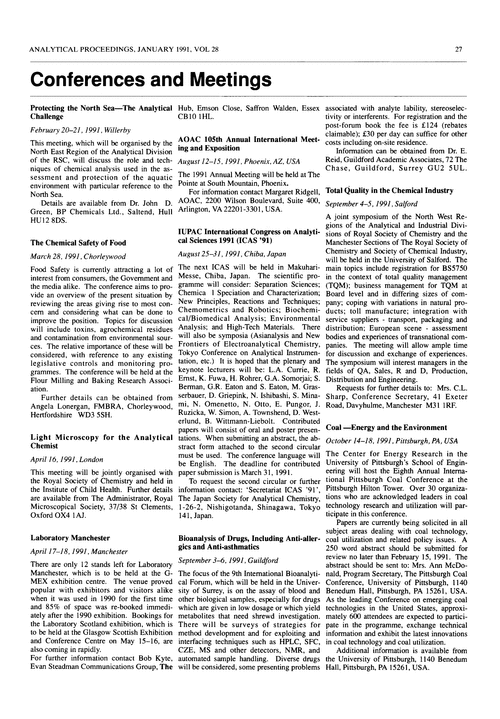 Conferences and meetings - Analytical Proceedings (RSC Publishing)