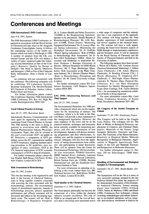 Conferences and meetings - Analytical Proceedings (RSC Publishing)