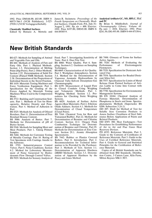 New British Standards - Analytical Proceedings (RSC Publishing)