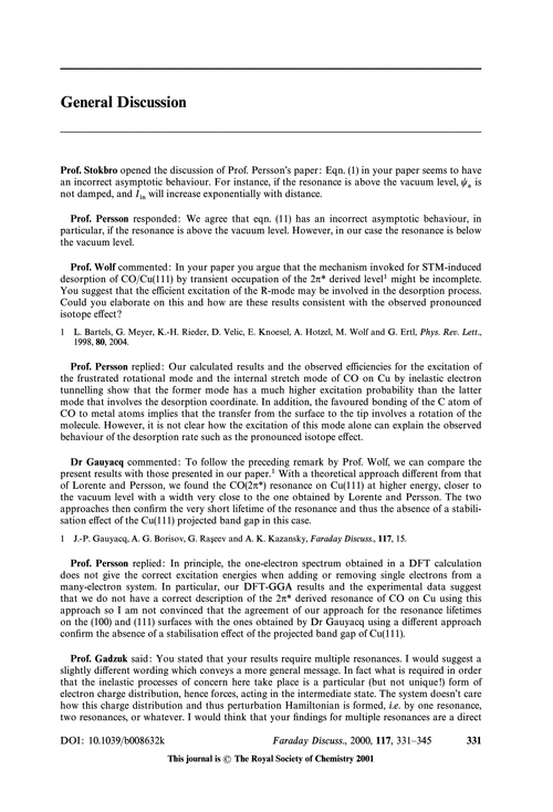 General Discussion - Faraday Discussions (RSC Publishing)