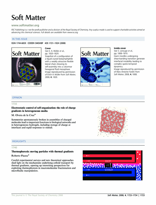 Contents - Soft Matter (RSC Publishing)