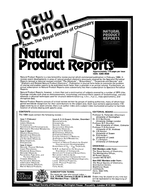 Back cover - Journal of the Chemical Society, Chemical Communications ...