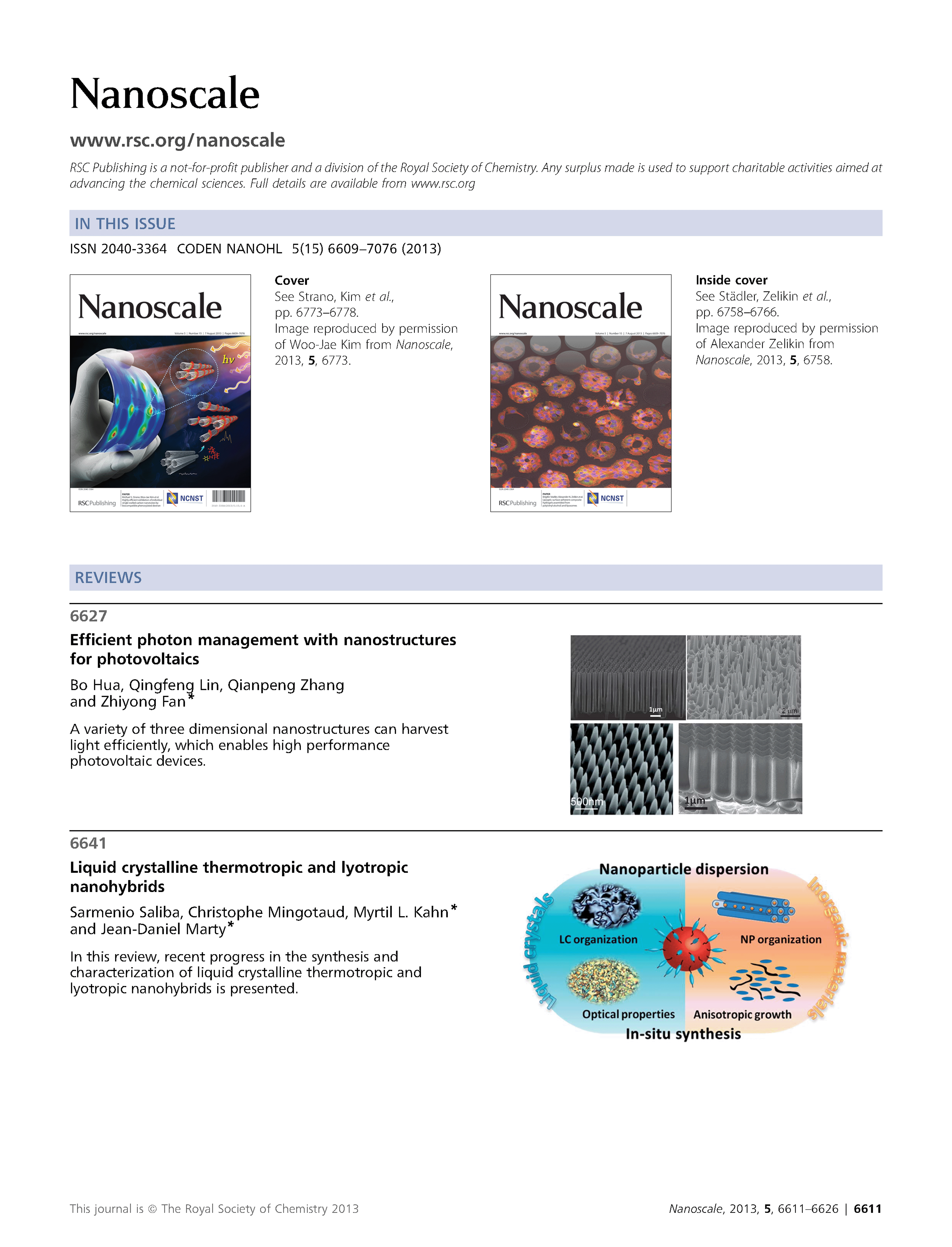 Contents list - Nanoscale (RSC Publishing)