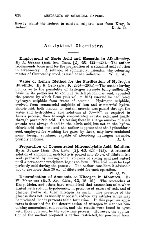 Analytical chemistry - Journal of the Chemical Society, Abstracts (RSC ...
