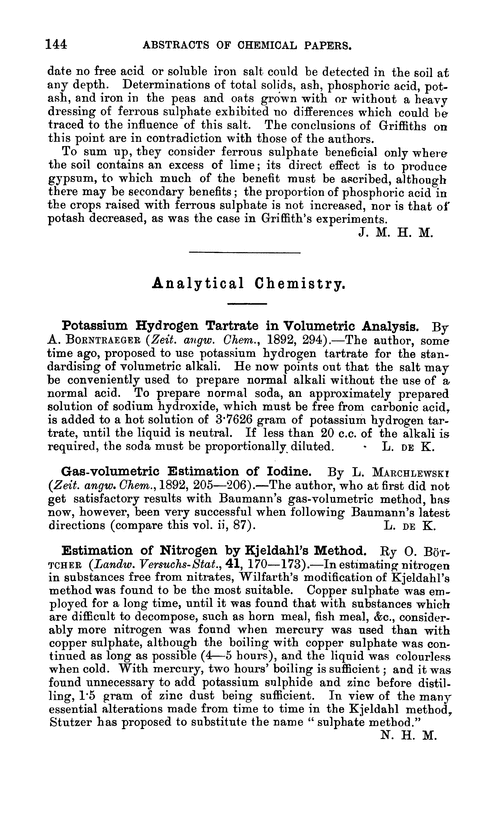 Analytical chemistry - Journal of the Chemical Society, Abstracts (RSC ...