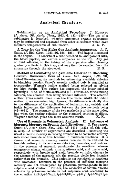 Analytical chemistry - Journal of the Chemical Society, Abstracts (RSC ...