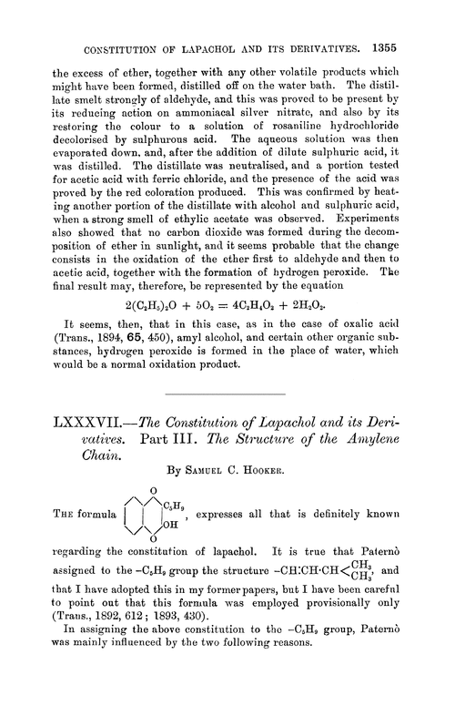 LXXXVII.—The constitution of lapachol and its derivatives. Part III ...