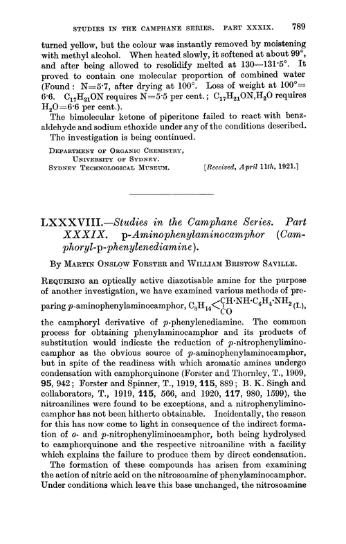 LXXXVIII.—Studies in the camphane series. Part XXXIX. p ...