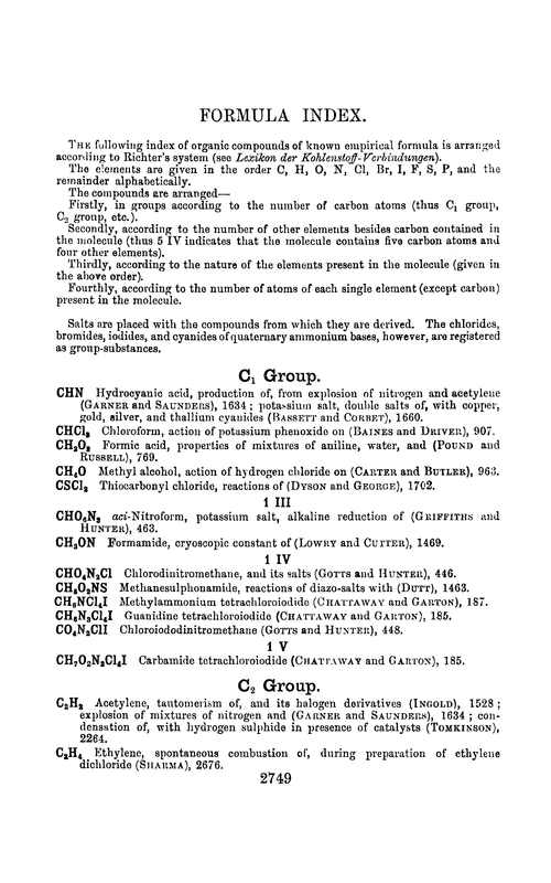 Formula index - Journal of the Chemical Society, Transactions (RSC ...