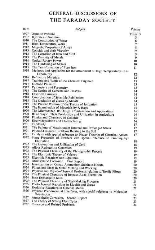 General Discussions of the Faraday Society - Discussions of the Faraday ...