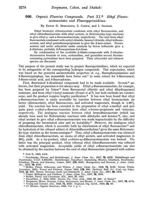 666. Organic fluorine compounds. Part XI. Ethyl fluoro-acetoacetates ...