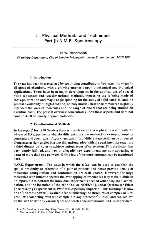 Chapter 2. Physical methods and techniques. Part (i) n.m.r. spectroscopy - Annual Reports ...