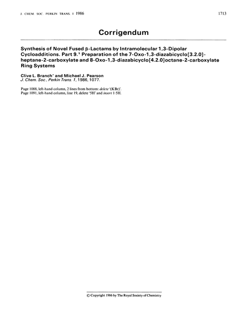 Corrigendum - Journal of the Chemical Society, Perkin Transactions 1 ...