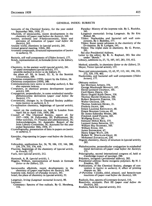 General index - Proceedings of the Chemical Society (RSC Publishing)