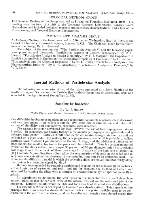 Inertial methods of particle-size analysis - Proceedings of the Society ...