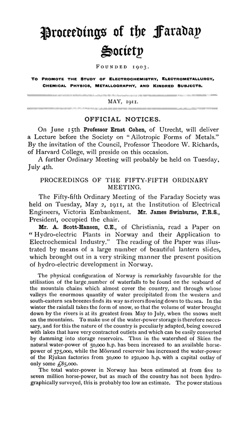 Proceedings of the Faraday Society - Transactions of the Faraday ...