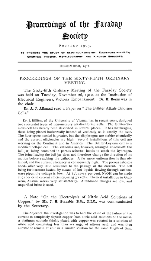 Proceedings of the Faraday Society - Transactions of the Faraday ...