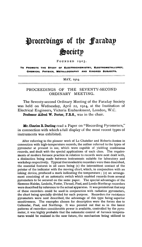 Proceedings of the Faraday Society - Transactions of the Faraday ...
