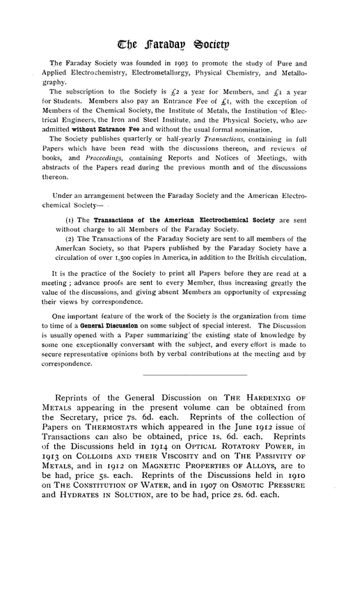 The Faraday Society - Transactions of the Faraday Society (RSC Publishing)