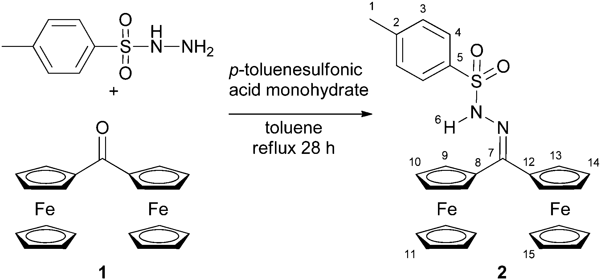 Diferrocenyl tosyl hydrazone with an ultrastrong NH⋯Fe hydrogen bond as ...