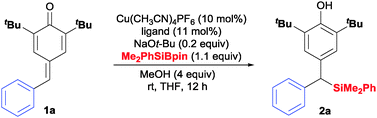 Copper-catalyzed silylation of p -quinone methides: new entry to ...