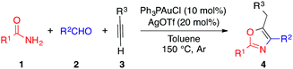 Gold-catalyzed tandem reactions of amide–aldehyde–alkyne coupling and ...