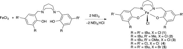 Iron amino-bis(phenolate) complexes for the formation of organic ...
